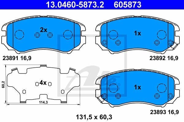 Prednje kočione obloge 13.0460-5873.2 - Honda, Hyundai, Kia