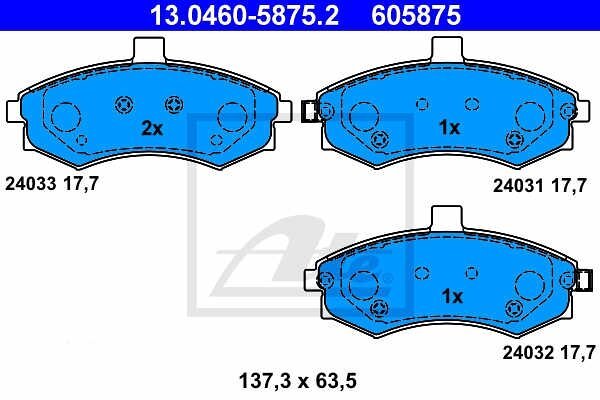 Prednje kočione obloge 13.0460-5875.2 - Hyundai Elantra, Matrix