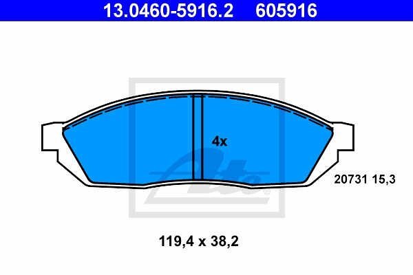 Prednje kočione obloge 13.0460-5916.2 - Suzuki Civis, Alto