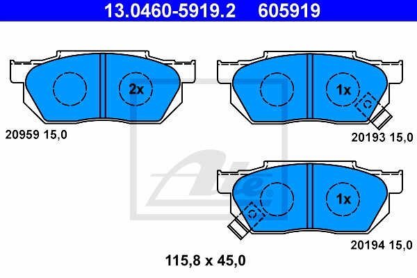 Prednje kočione obloge 13.0460-5919.2 - Honda Civic, CRX