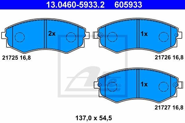 Prednje kočione obloge 13.0460-5933.2 - Hyundai