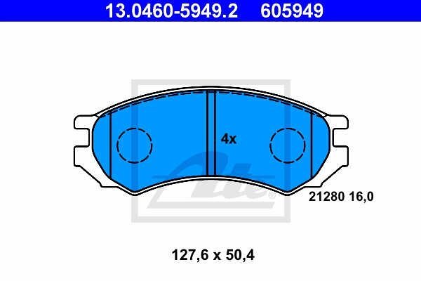 Prednje kočione obloge 13.0460-5949.2 - Nissan Primera, Sunny