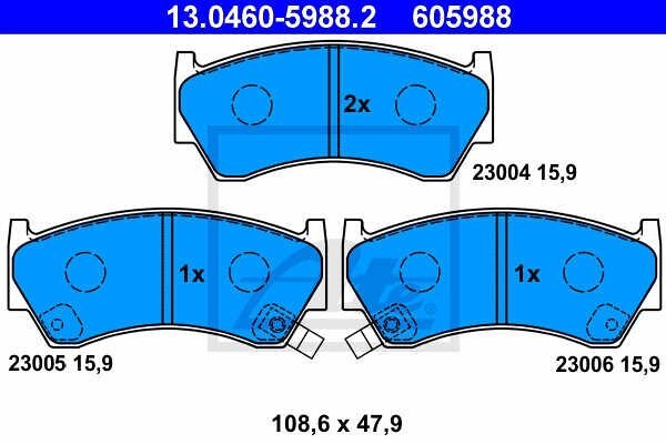 Prednje kočione obloge 13.0460-5988.2 - Nissan Almera 95-00