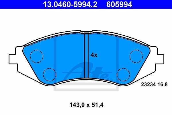 Prednje kočione obloge 13.0460-5994.2 - Chevrolet, Daewoo