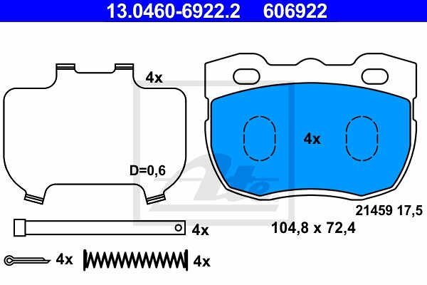 Prednje kočione obloge 13.0460-6922.2 - Land Rover Defender 90-