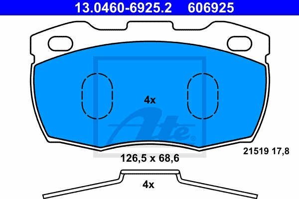 Prednje kočione obloge 13.0460-6925.2 - Land Rover Defender 90-