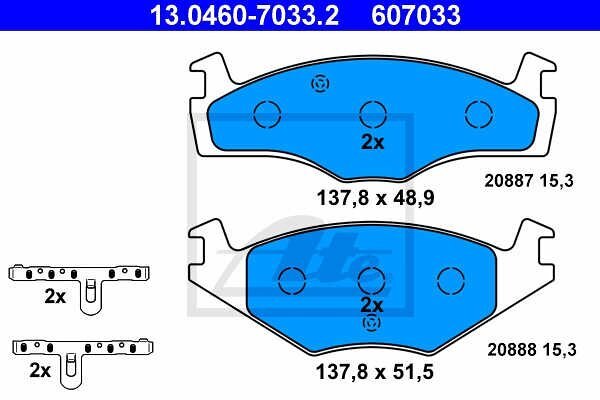 Prednje kočione obloge 13.0460-7033.2 - Seat, Volkswagen