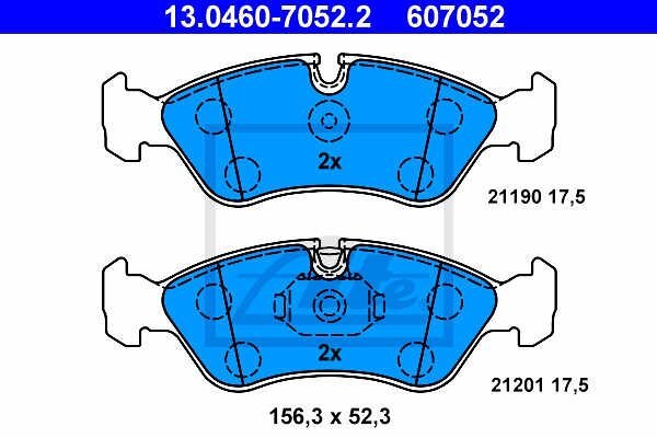 Prednje kočione obloge 13.0460-7052.2 - Daewoo, Opel