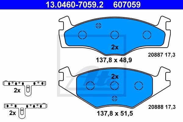 Prednje kočione obloge 13.0460-7059.2 - Seat, Volkswagen