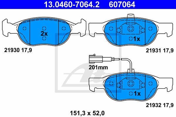 Prednje kočione obloge 13.0460-7064.2 - Alfa Romeo, Fiat