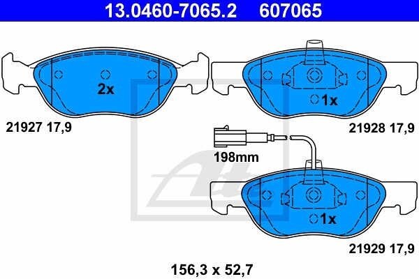 Prednje kočione obloge 13.0460-7065.2 - Alfa Romeo, Fiat, Lancia