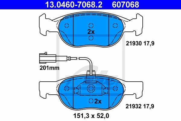 Prednje kočione obloge 13.0460-7068.2 - Alfa Romeo, Fiat, Lancia