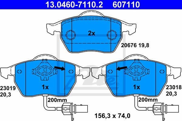 Prednje kočione obloge 13.0460-7110.2 - Audi A4, A6