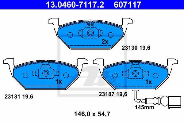 Prednje kočione obloge 13.0460-7117.2 - Audi, Seat, Škoda
