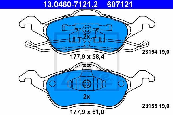 Prednje kočione obloge 13.0460-7121.2 - Ford Focus 98-04