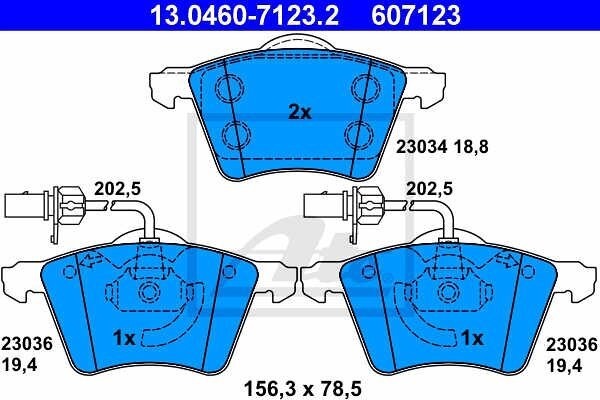 Prednje kočione obloge 13.0460-7123.2 - Volkswagen Transporter 90-03