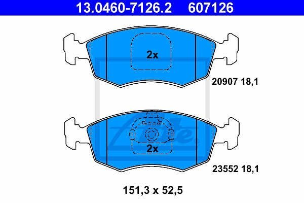 Prednje kočione obloge 13.0460-7126.2 - Fiat Punto 97-09