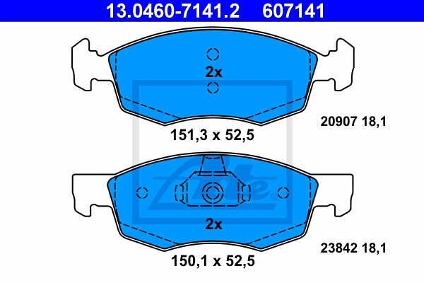 Prednje kočione obloge 13.0460-7141.2 - Fiat Doblo 01-06