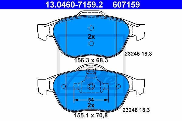 Prednje kočione obloge 13.0460-7159.2 - Renault Laguna, Espace, Vel Satis