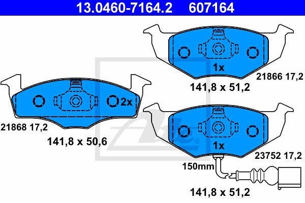 Prednje kočione obloge 13.0460-7164.2 - Škoda, Volkswagen