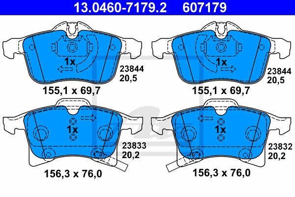 Prednje kočione obloge 13.0460-7179.2 - Opel