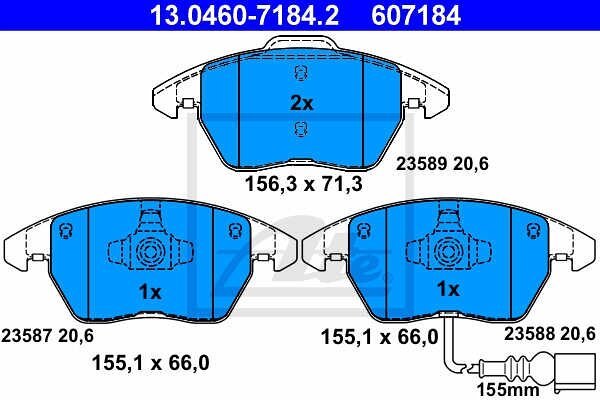 Prednje kočione obloge 13.0460-7184.2 - Audi, Škoda, Seat, Volkswagen