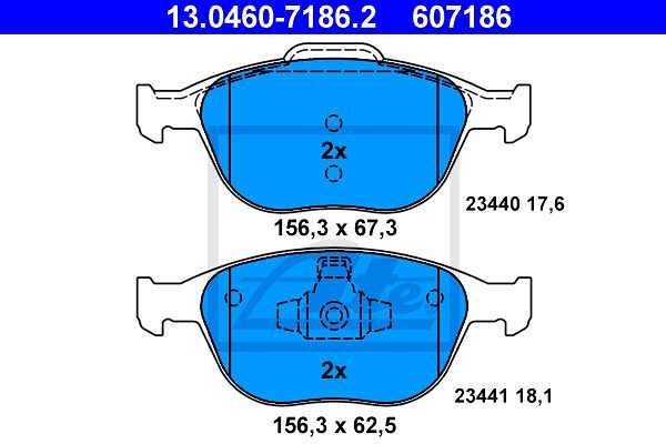 Prednje kočione obloge 13.0460-7186.2 - Ford