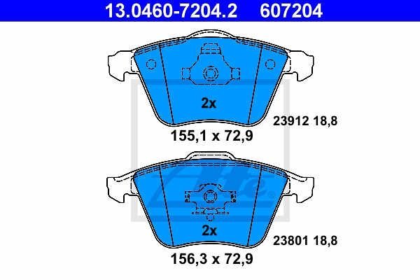 Prednje kočione obloge 13.0460-7204.2 - Ford, Opel, Saab