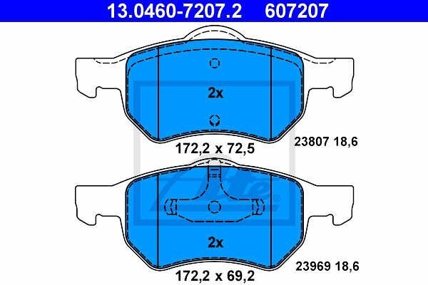 Prednje kočione obloge 13.0460-7207.2 - Chrysler Voyager 01-08