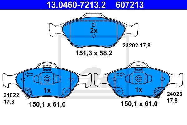 Prednje kočione obloge 13.0460-7213.2 - Toyota Yaris 06-09