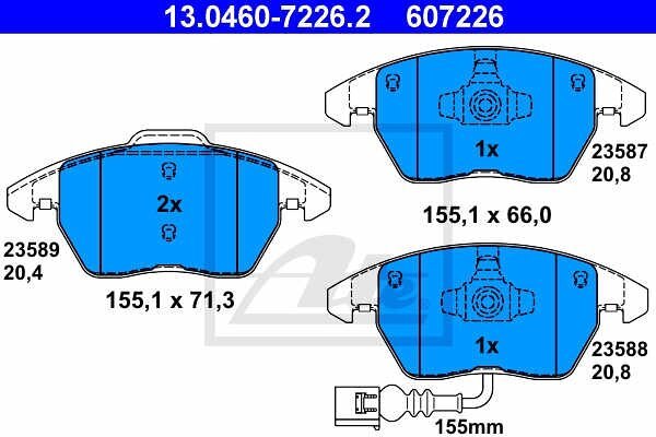 Prednje kočione obloge 13.0460-7226.2 - Audi, Škoda, Seat, Volkswagen