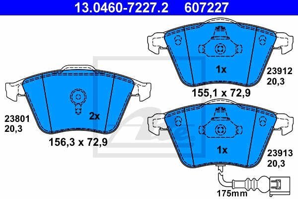 Prednje kočione obloge 13.0460-7227.2 - Audi, Seat