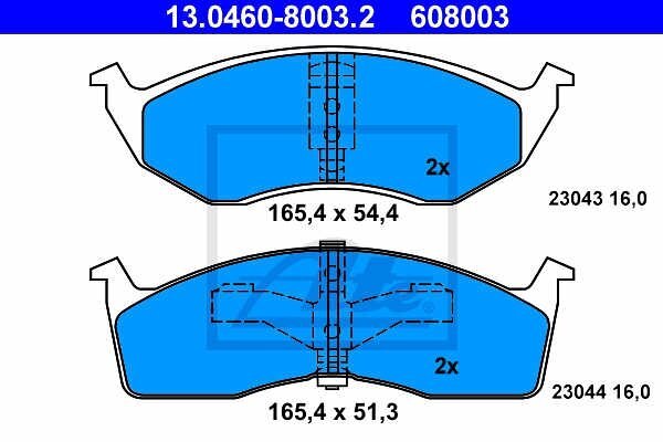 Prednje kočione obloge 13.0460-8003.2 - Chrysler