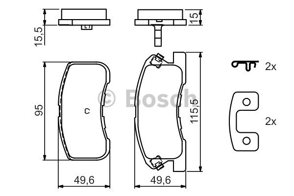 Prednje kočione obloge BS0986424697 - Daihatsu YRC 00-06