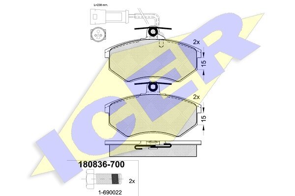 Prednje kočione obloge IE180836-700 - Audi 80, 100, 200