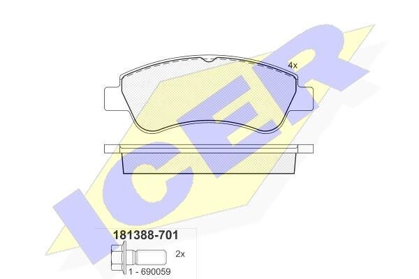 Prednje kočione obloge IE181388-701 - Citroen C3 Picasso 08-