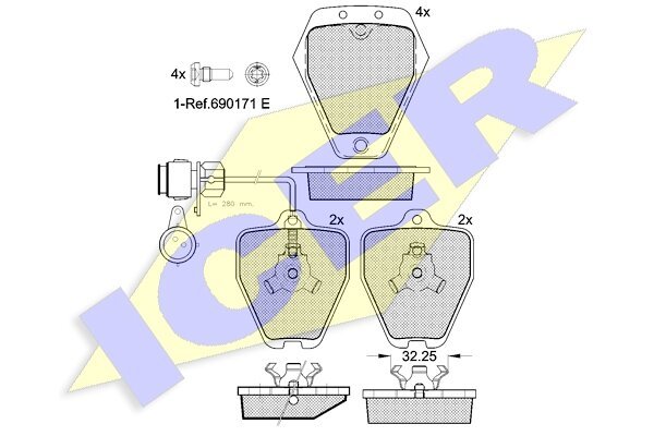 Prednje kočione obloge IE181693 - Audi A6, A8, 100