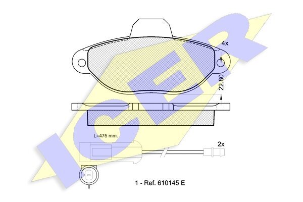 Prednje kočione pakne 42278 - Fiat, Lancia