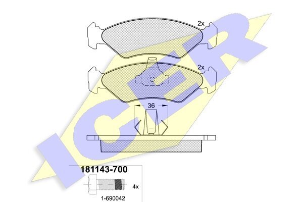 Prednje kočione pakne 42285 - Ford