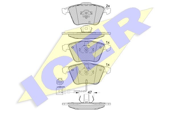 Prednje kočione pakne 61547 - Audi, Škoda, Seat, Volkswagen