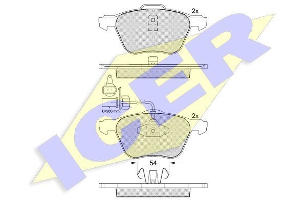 Prednje kočione pakne 61728 - Ford, Seat, Volkswagen