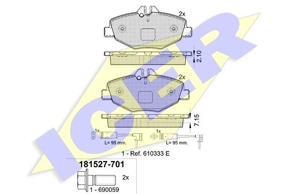 Prednje kočione pakne 61736 - Mercedes-Benz