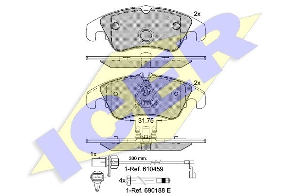 Prednje kočione pakne 90433 - Audi