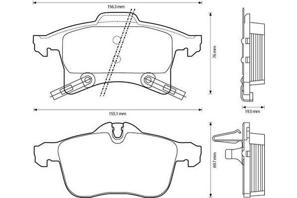 Prednje kočione pakne S70-0089 - Opel