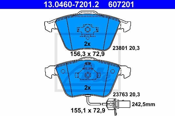 Prednje kočione pločice 13.0460-7201.2 - Audi A8 03-10