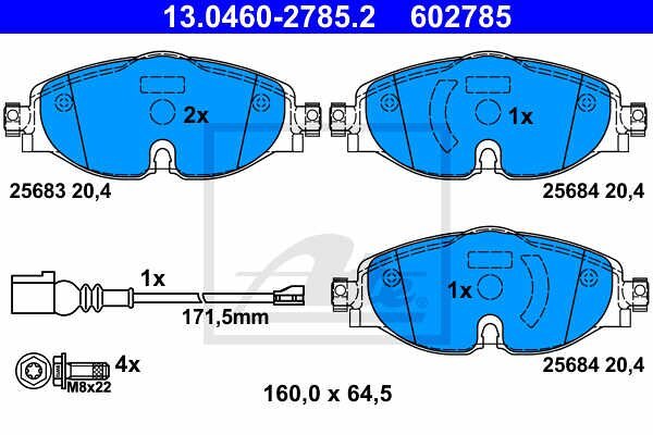 Prednje obloge kočnica 13.0460-2785.2 - Audi A3 12-16