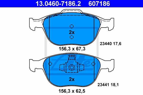 Prednje obloge kočnica 13.0460-7186.2 - Ford Focus 98-08