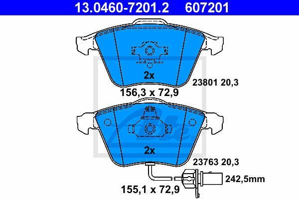 Prednje obloge kočnica 13.0460-7201.2 - Audi A8 03-10