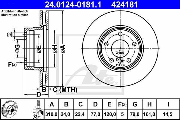 Prednji disk kočnice 24.0124-0181.1 - BMW Serije 5 01-10