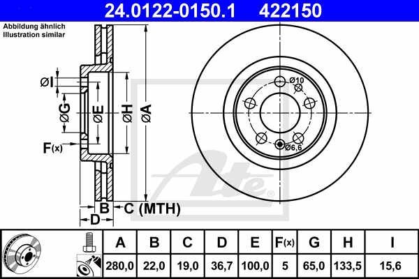 Prednji kočioni diskovi 24.0122-0150.1 - Volkswagen Bora 98-06